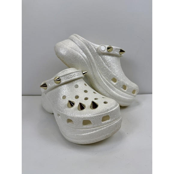 CROCS | Shoes | Crocs Classic Bae Glitter Stud Platform Clog Womens ...